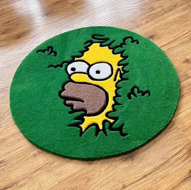 Custom Rug Homer Simpson in Bush Personalized Area Rug Floor Carpet ...