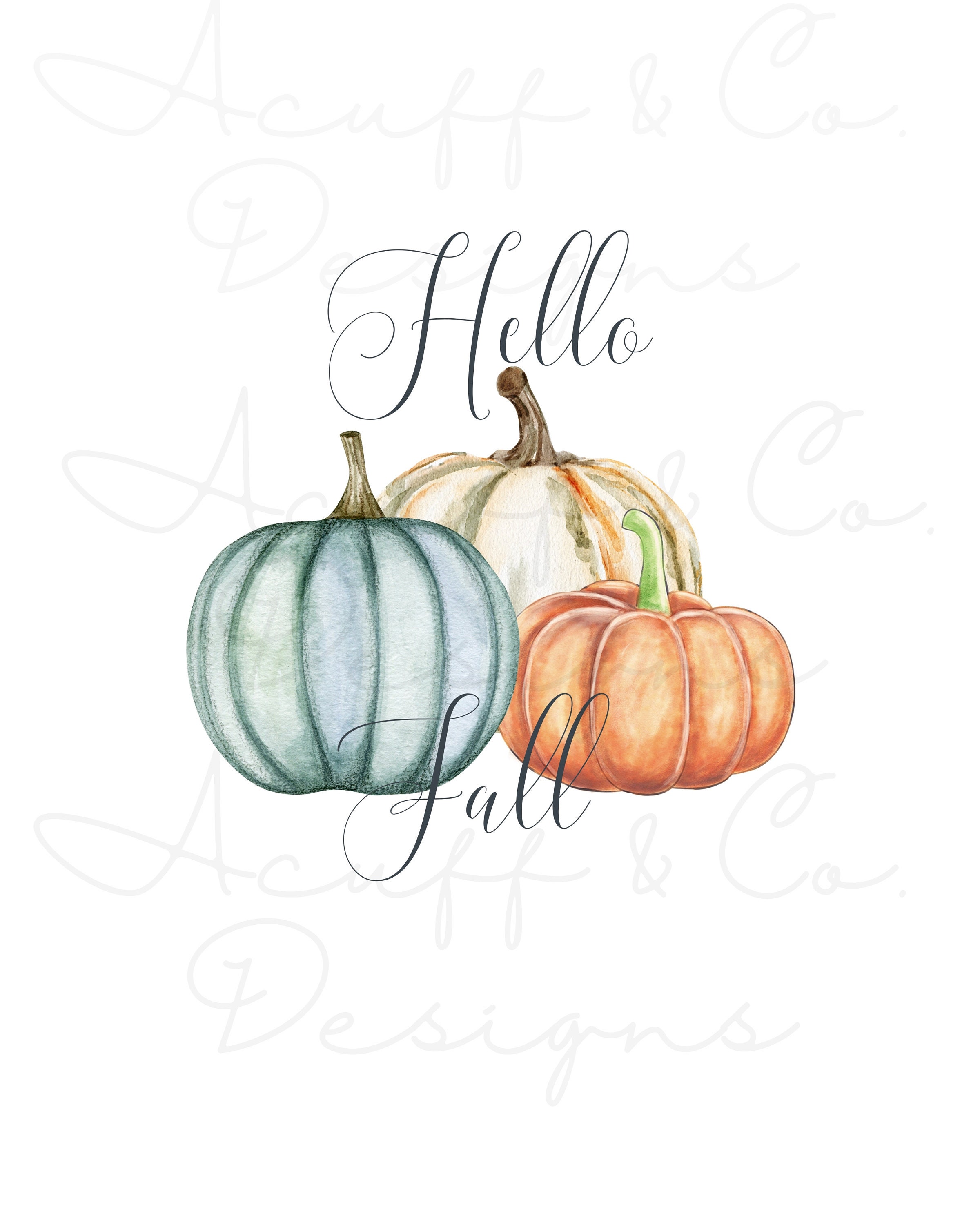 Fall Pumpkins Digital Design Hello Fall Clipart Hello Fall - Etsy