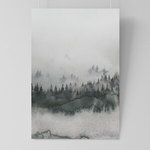 Printable Wall Art | PNW Forest Painting | Neutral Wall Art | Digital ...