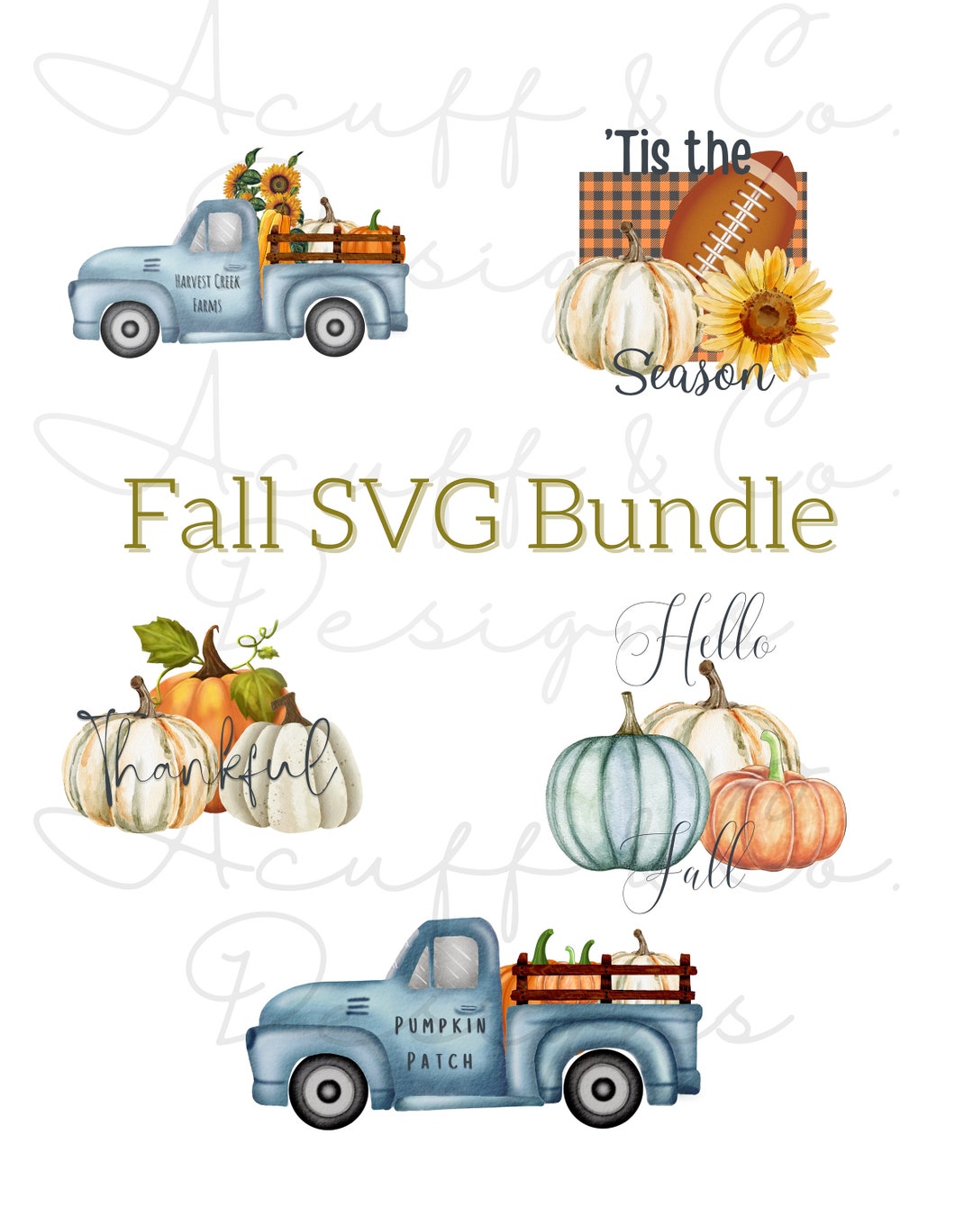 Fall SVG Bundle, Fall Clipart, Cute Fall Digital Designs, Fall Png ...