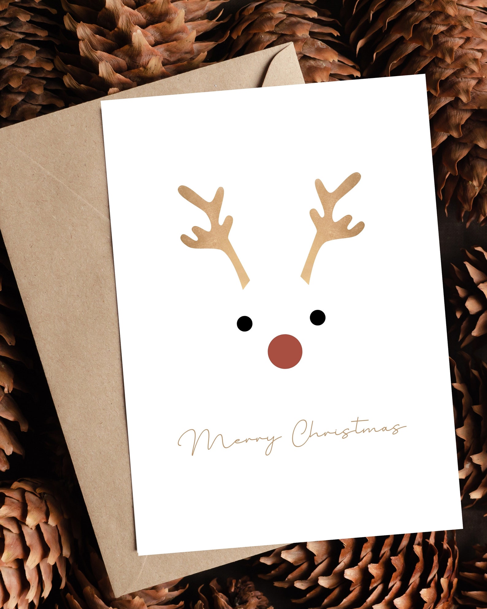 Reindeer Holiday Card Set- Printable - Etsy