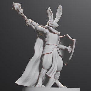 Rabbitfolk | Harengon Cleric | Paladin | Fighter Tabletop Miniature for ...