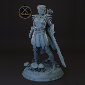 Drow | Elf Female Fighter | Paladin -glaive- Tabletop Miniature for ...