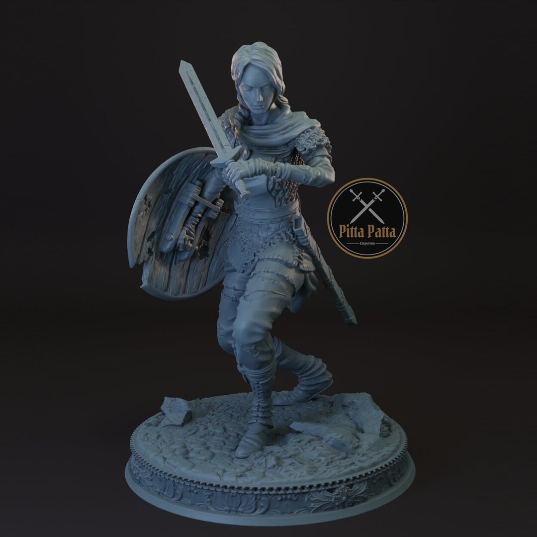 Human Female Fighter -freya- Tabletop Miniature for Dungeons and ...