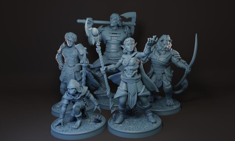 Daggerheart Quickstart Adventure Pre-gen Character Minis | Starter Set | Tabletop Miniatures for ...