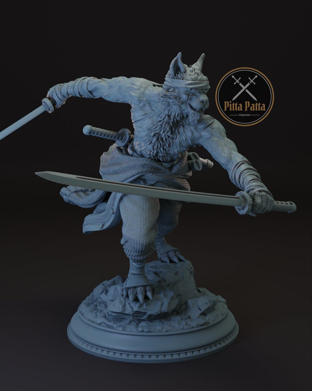 Tabaxi | Catfolk Kensei Monk | Fighter -susaneko- Tabletop Miniature ...
