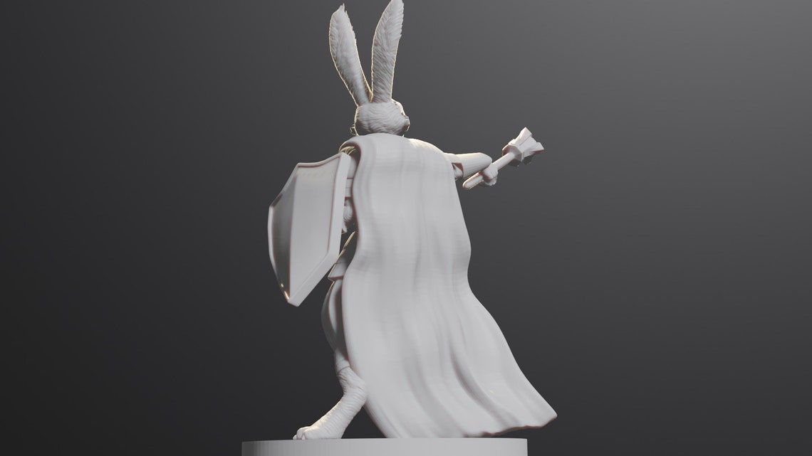 Rabbitfolk | Harengon Cleric | Paladin | Fighter Tabletop Miniature for ...