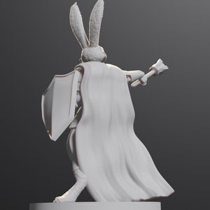 Rabbitfolk | Harengon Cleric | Paladin | Fighter Tabletop Miniature for ...