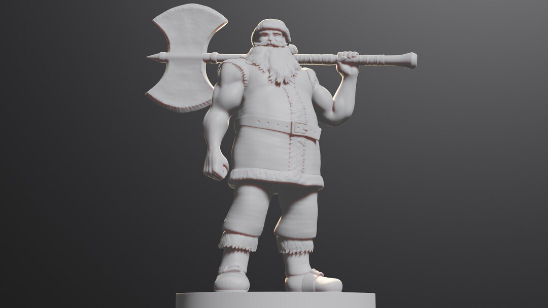 Santa Claus Barbarian Fighter Xmas Tabletop Miniature for - Etsy