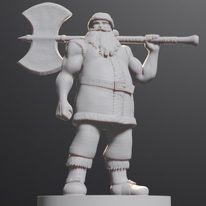 Santa Claus Barbarian Fighter Xmas Tabletop Miniature for - Etsy