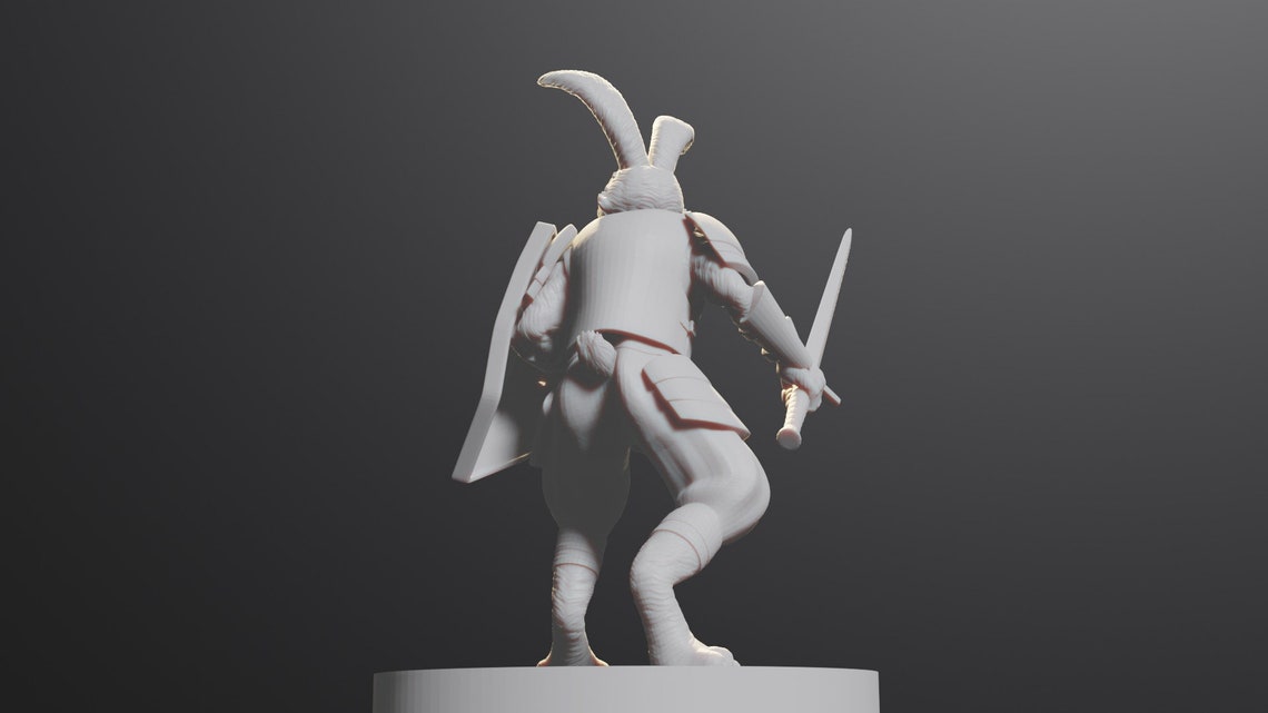 Rabbitfolk | Harengon Fighter | Paladin | Cleric Tabletop Miniature for ...
