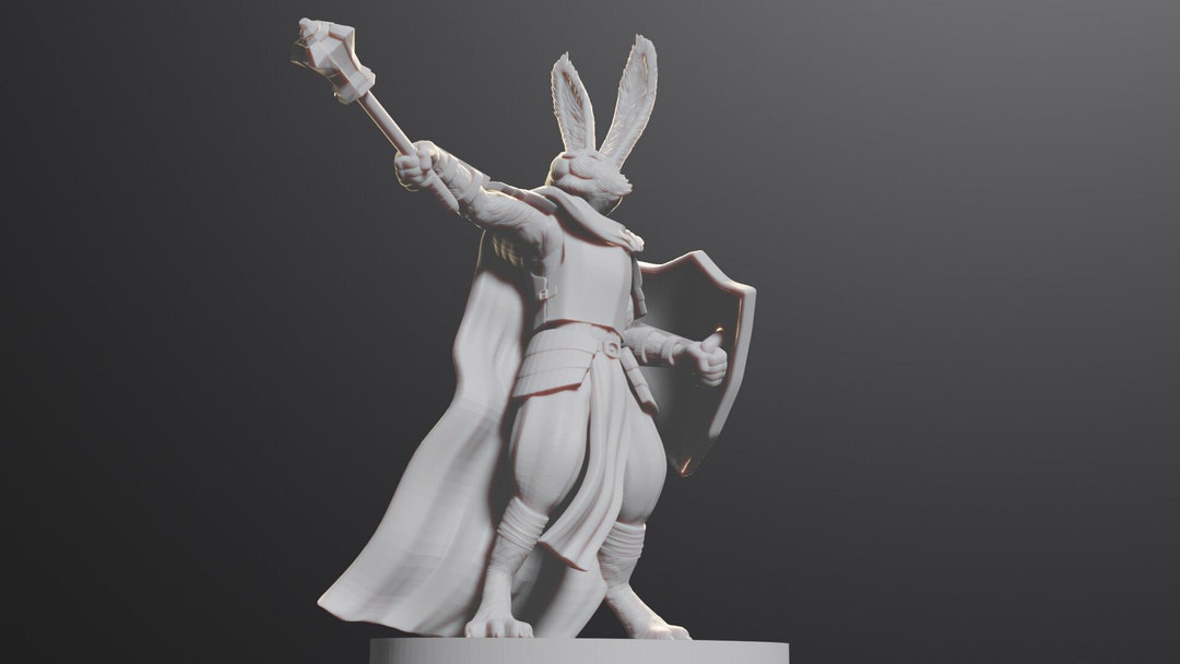 Rabbitfolk | Harengon Cleric | Paladin | Fighter Tabletop Miniature for ...