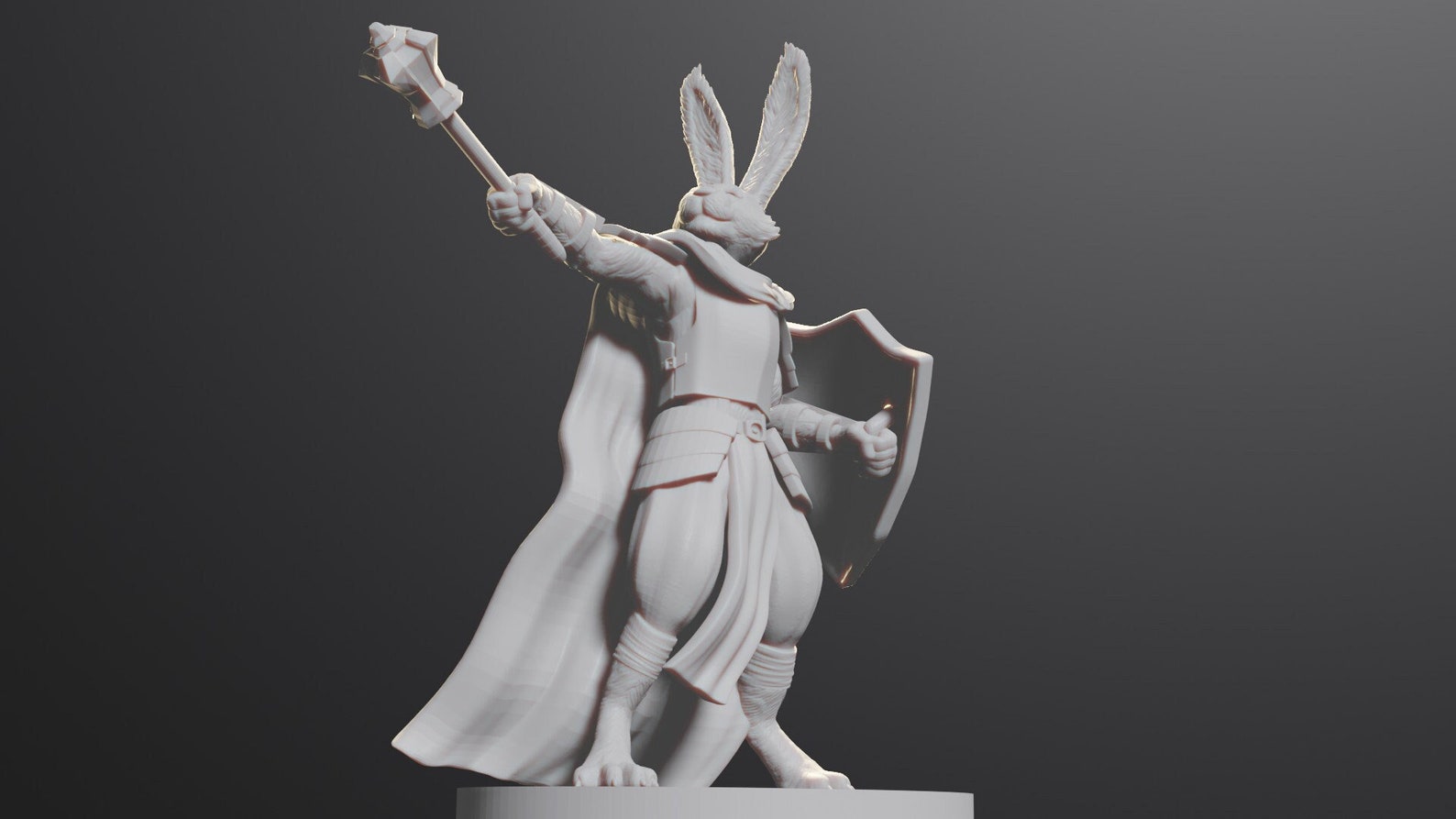 Rabbitfolk | Harengon Cleric | Paladin | Fighter Tabletop Miniature for ...
