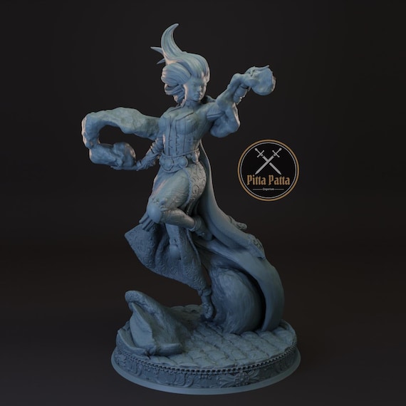 Female Drow Warlock Miniature