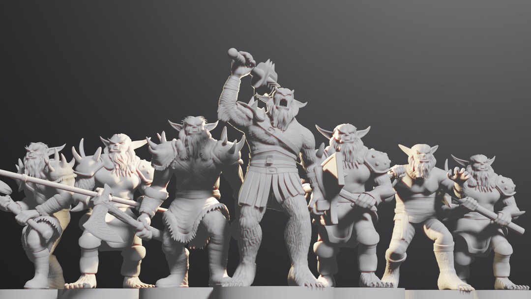 Bugbear War Band | Pack of 7 Miniatures for Dungeons and Dragons ...