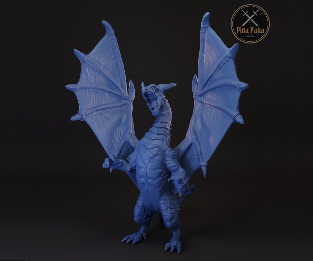 Young Blue Dragon Tabletop Miniature for Dungeons and Dragons ...