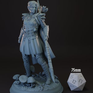 Drow | Elf Female Fighter | Paladin -glaive- Tabletop Miniature for ...