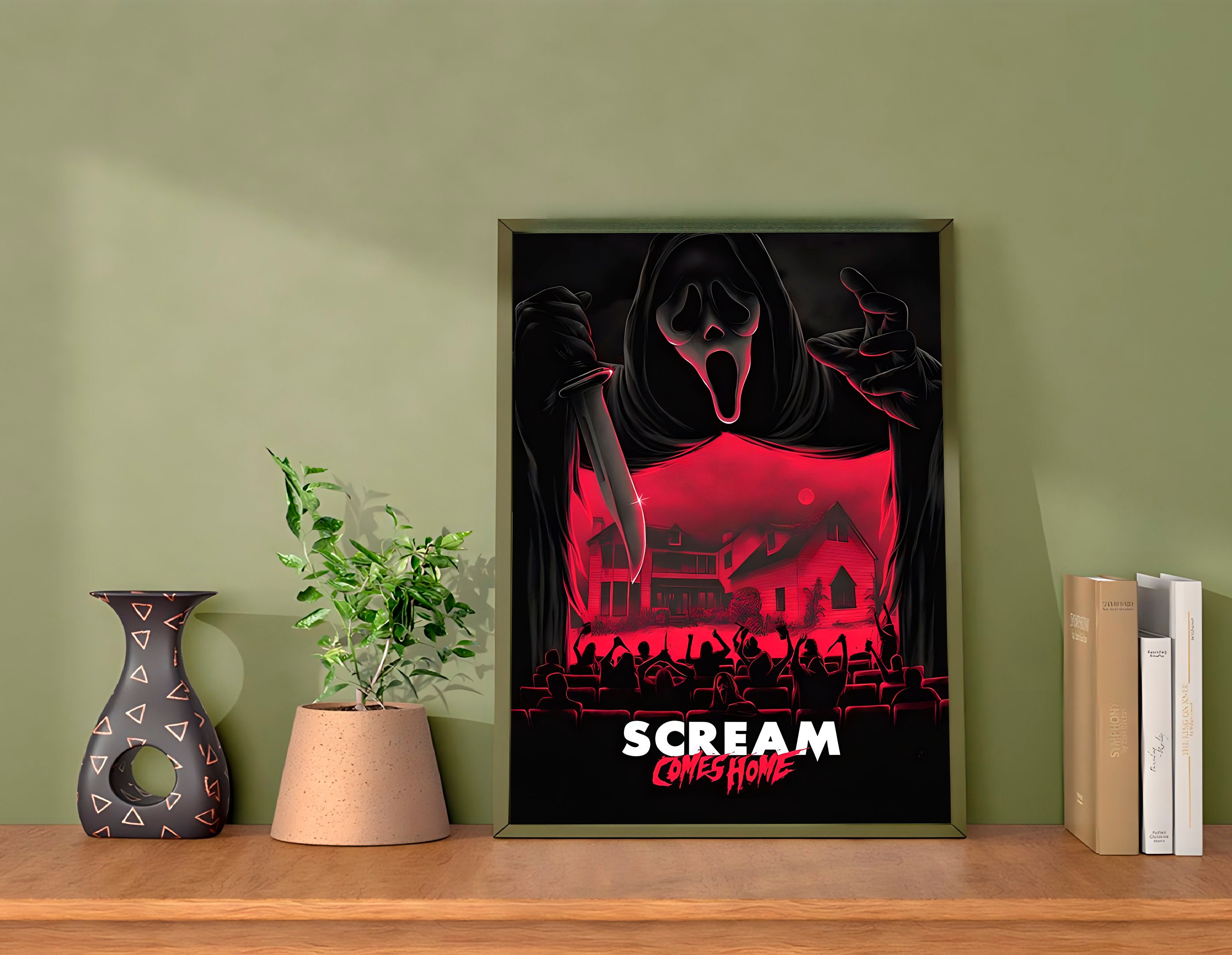 Art Work Canvas Poster 24-32", Scream Movie Fan Art Print, Horror ...