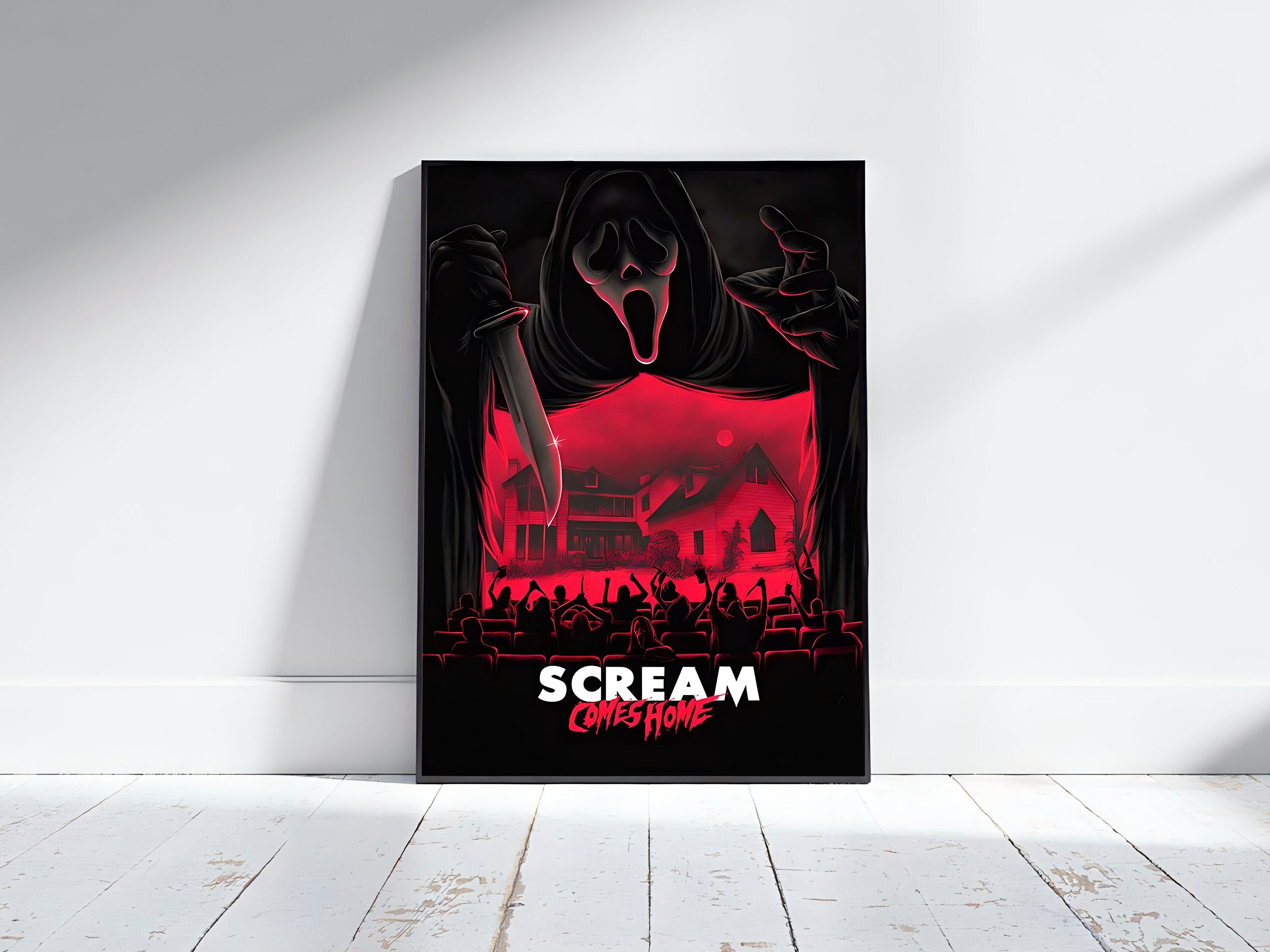 Art Work Canvas Poster 24-32", Scream Movie Fan Art Print, Horror ...