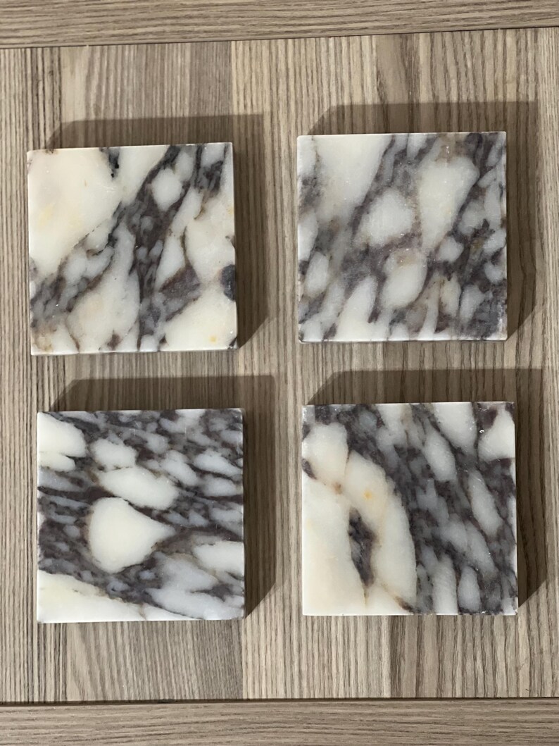 Calacatta Viola Marble Coaster - Etsy