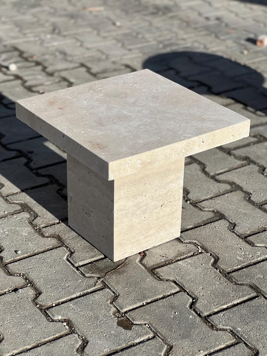 Travertine Coffee Table - Stone Side Table - %100 Natural Stone - Etsy