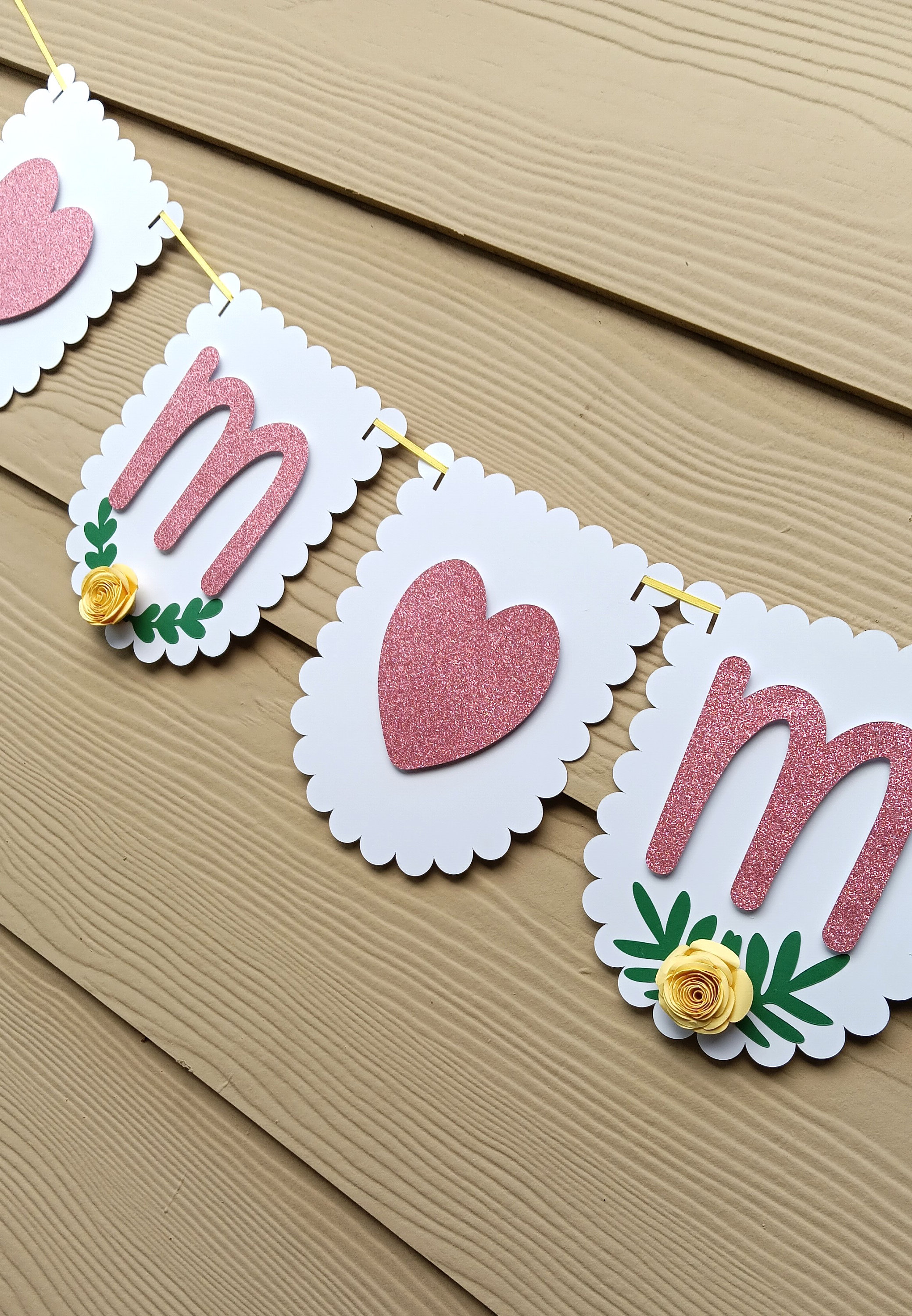 Muffins With Mom Banner: Glitter Cardstock Mother's Day Decor. Mom's ...
