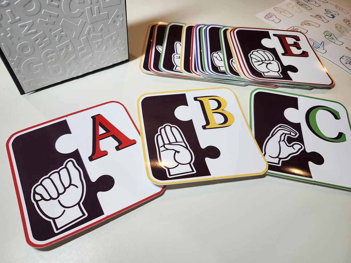 ASL Flashcards: American Sign Language Alphabet Learning Cards. Memory ...