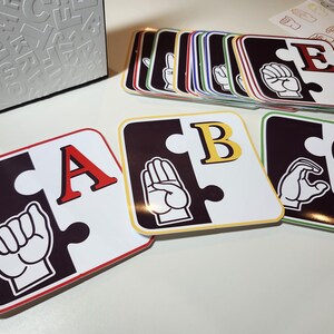 ASL Flashcards: American Sign Language Alphabet Learning Cards. Memory ...