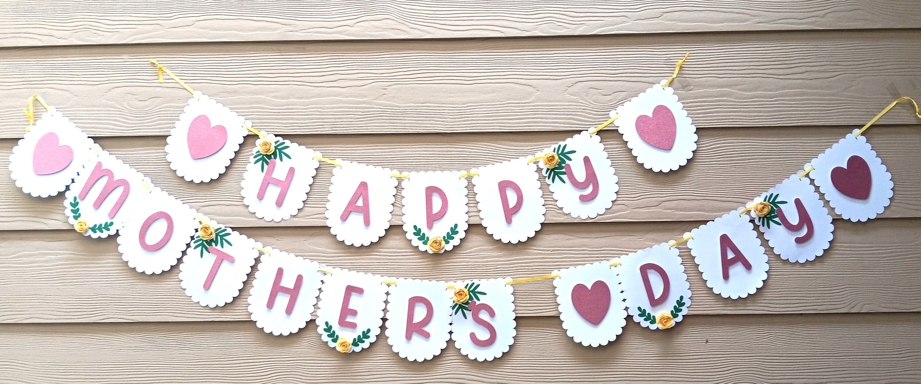 Muffins With Mom Banner: Glitter Cardstock Mother's Day Decor. Mom's ...