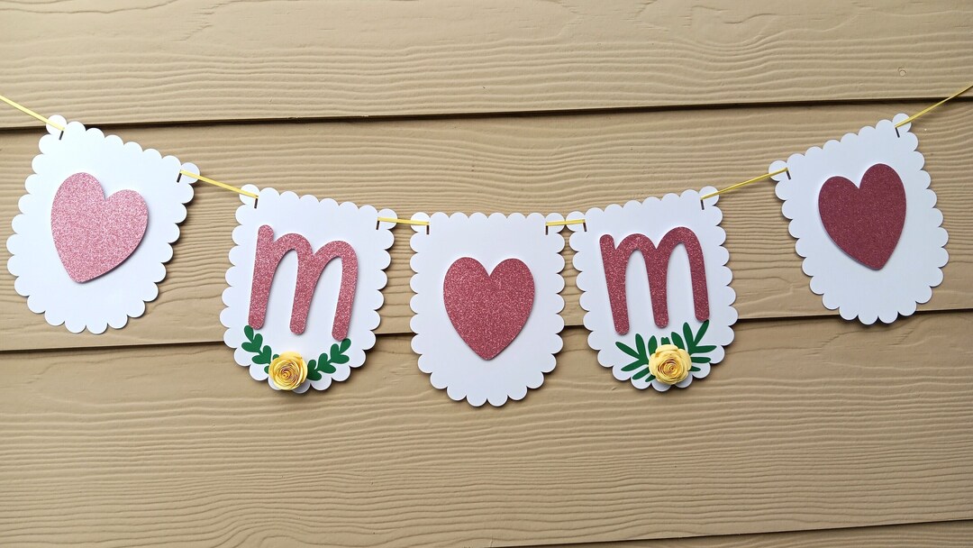 Muffins With Mom Banner: Glitter Cardstock Mother's Day Decor. Mom's ...