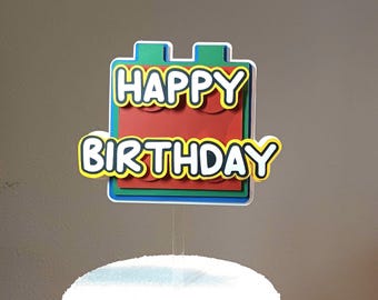 Building Blocks Cake Topper - Etsy