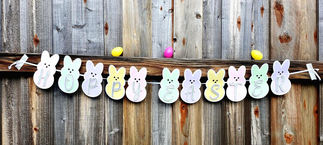 Easter Bunny Banner. Hoppy Easter Decorations. Easter Bunny Bunting ...