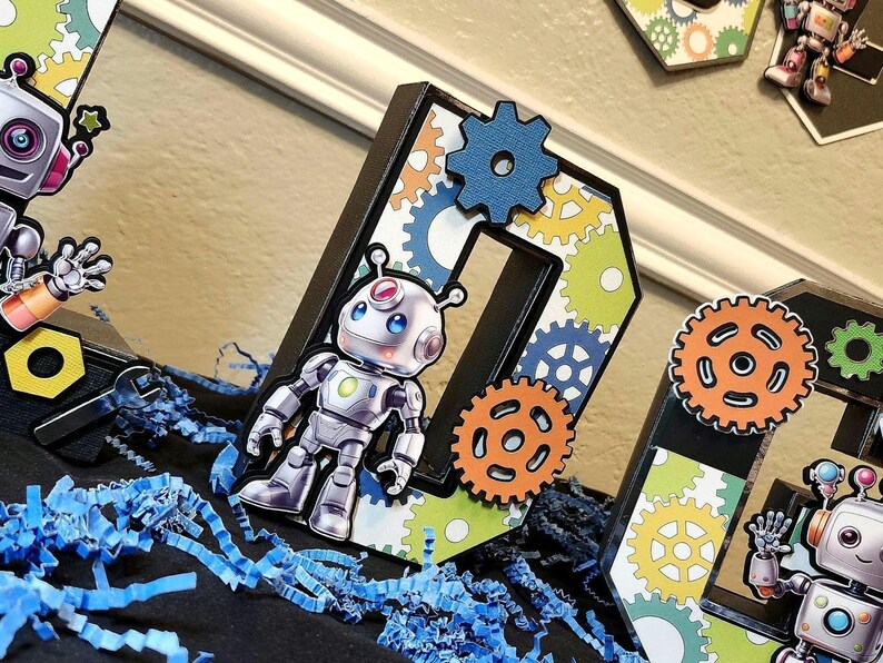 Robot Theme 3D Letter. Robot Party Decoration. Robot Birthday. 3D ...