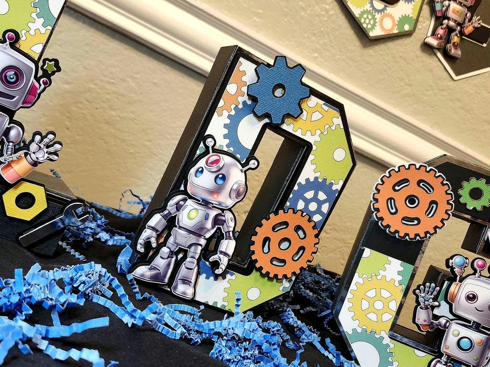 Robot Theme 3D Letter. Robot Party Decoration. Robot Birthday. 3D ...