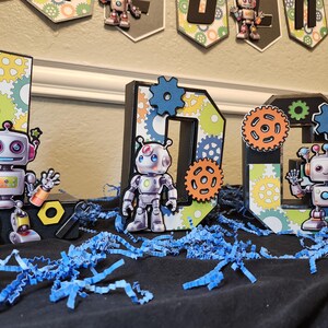 Robot Theme 3D Letter. Robot Party Decoration. Robot Birthday. 3D ...