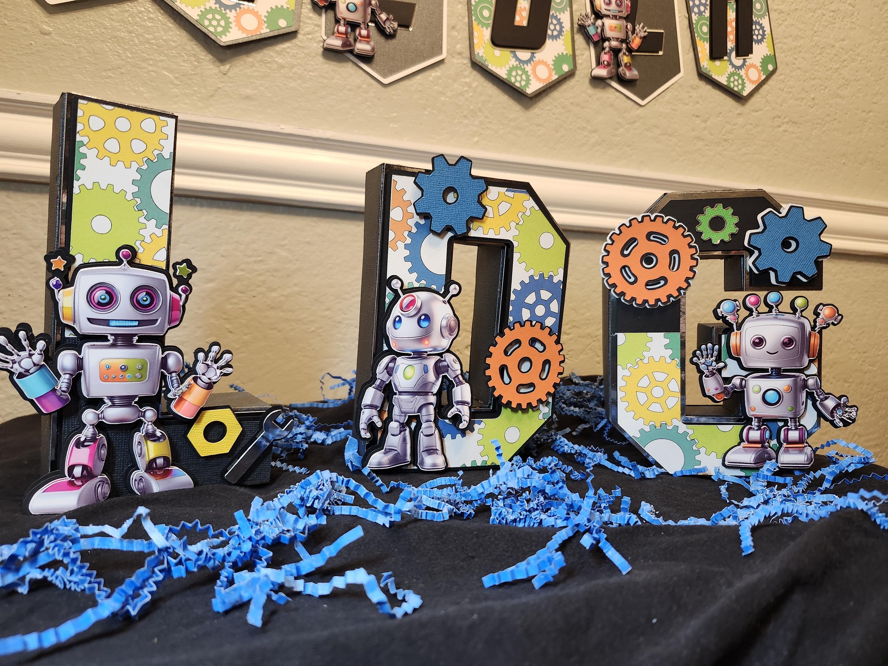 Robot Theme 3D Letter. Robot Party Decoration. Robot Birthday. 3D ...