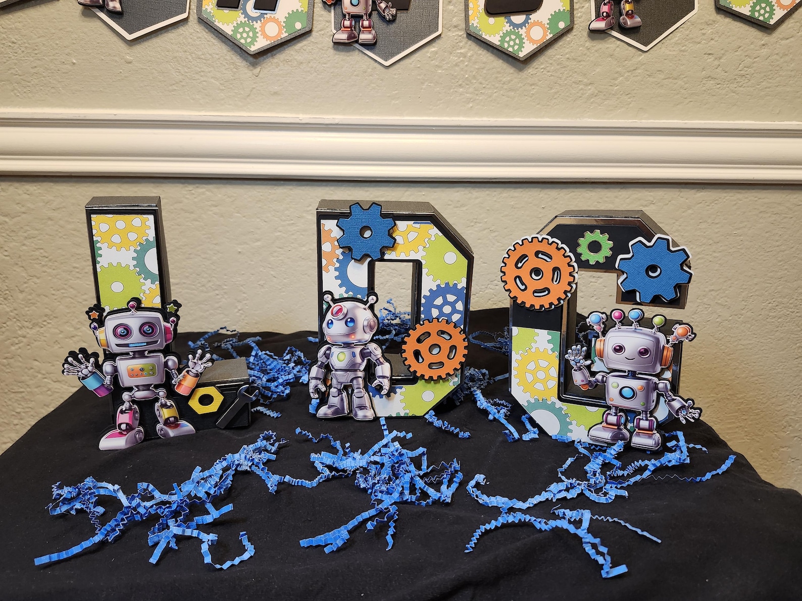 Robot Theme 3D Letter. Robot Party Decoration. Robot Birthday. 3D ...
