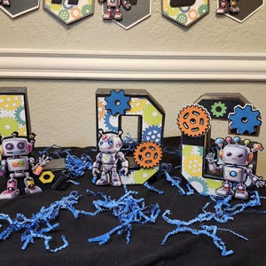 Robot Theme 3D Letter. Robot Party Decoration. Robot Birthday. 3D ...