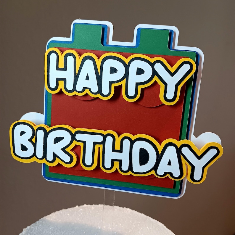 Building Blocks Birthday Cake Topper: 3D Brick Party Decor - Etsy