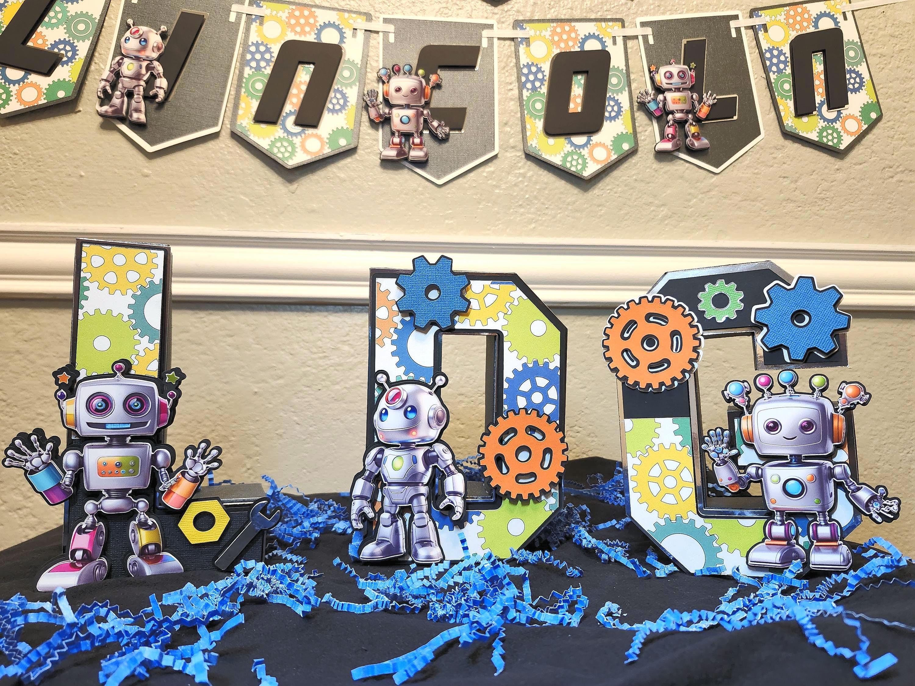 Robot Theme 3D Letter. Robot Party Decoration. Robot Birthday. 3D ...