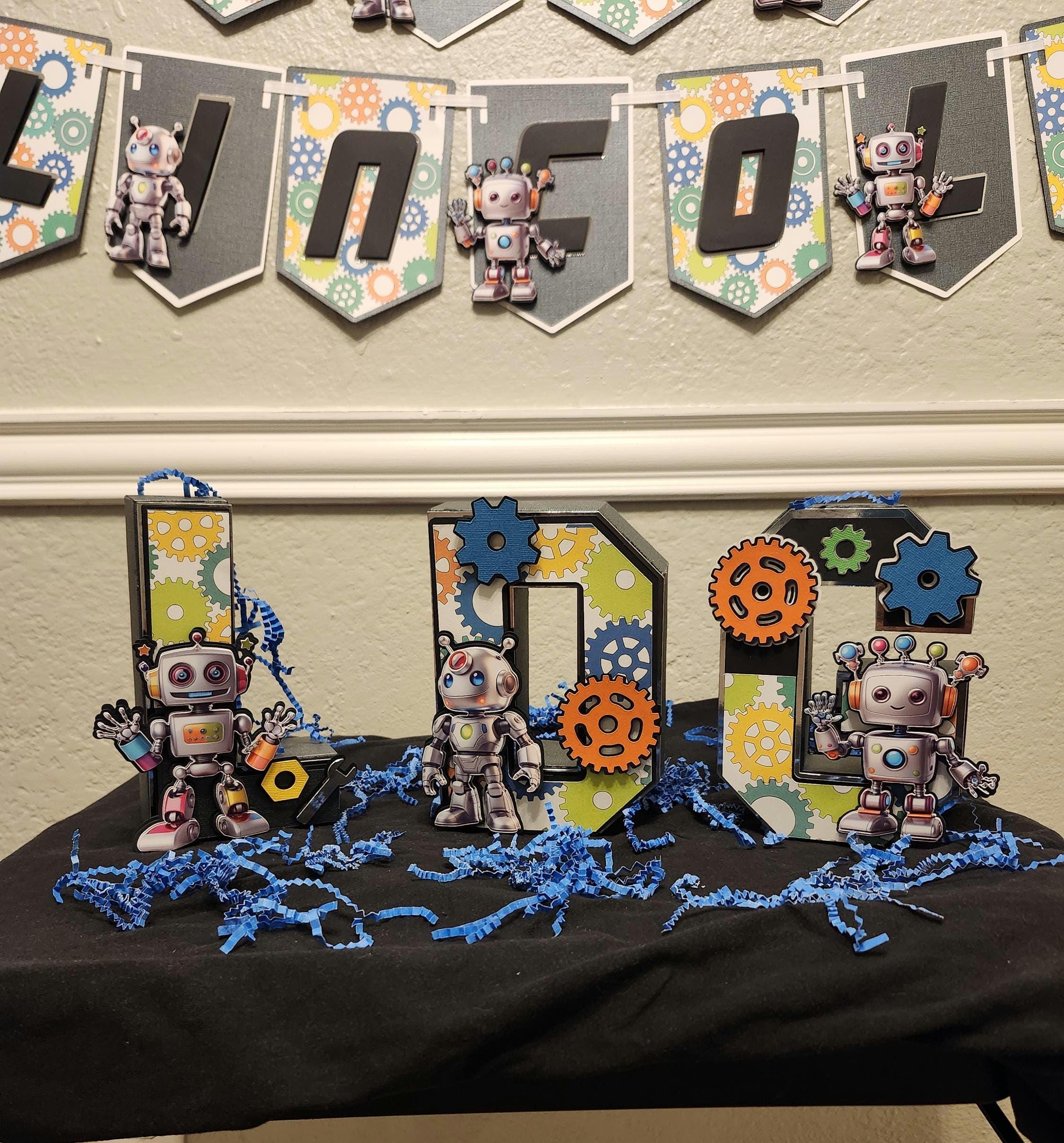 Robot Theme 3D Letter. Robot Party Decoration. Robot Birthday. 3D ...