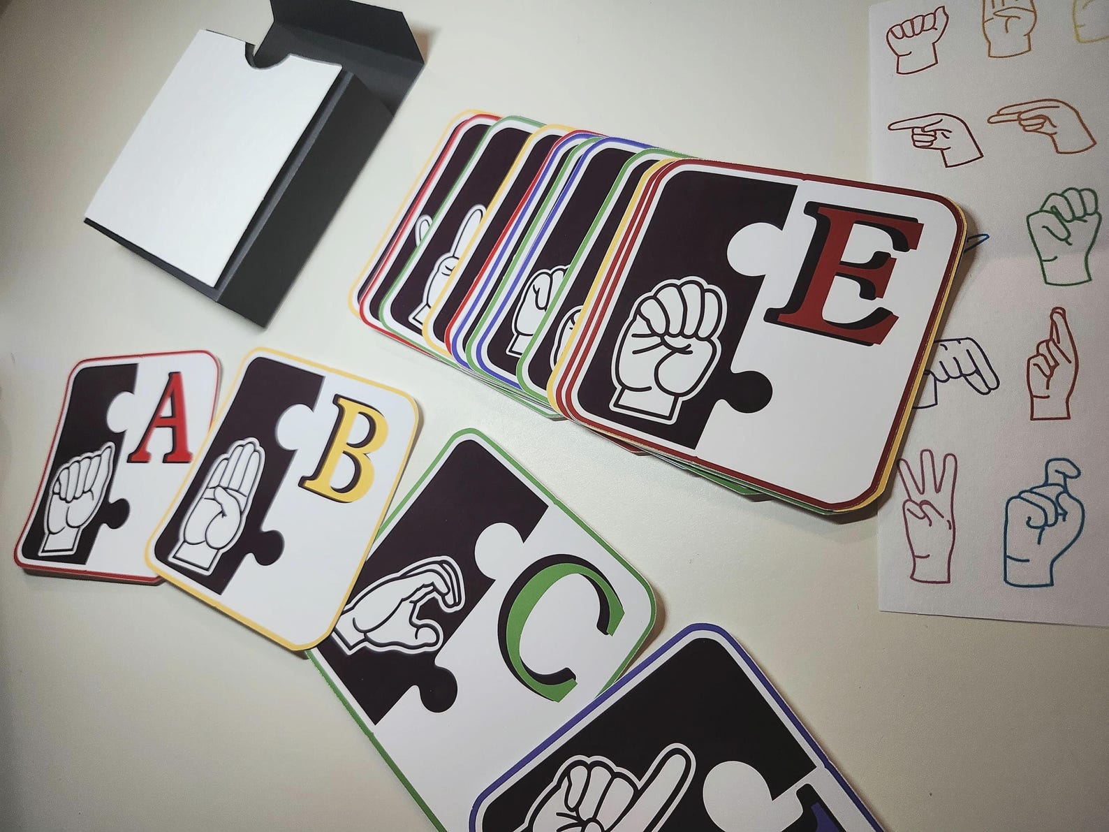 ASL Flashcards: American Sign Language Alphabet Learning Cards. Memory ...
