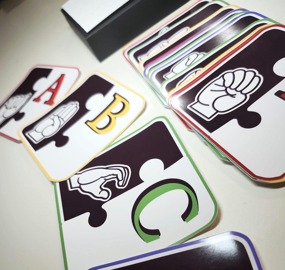 ASL Flashcards: American Sign Language Alphabet Learning Cards. Memory ...