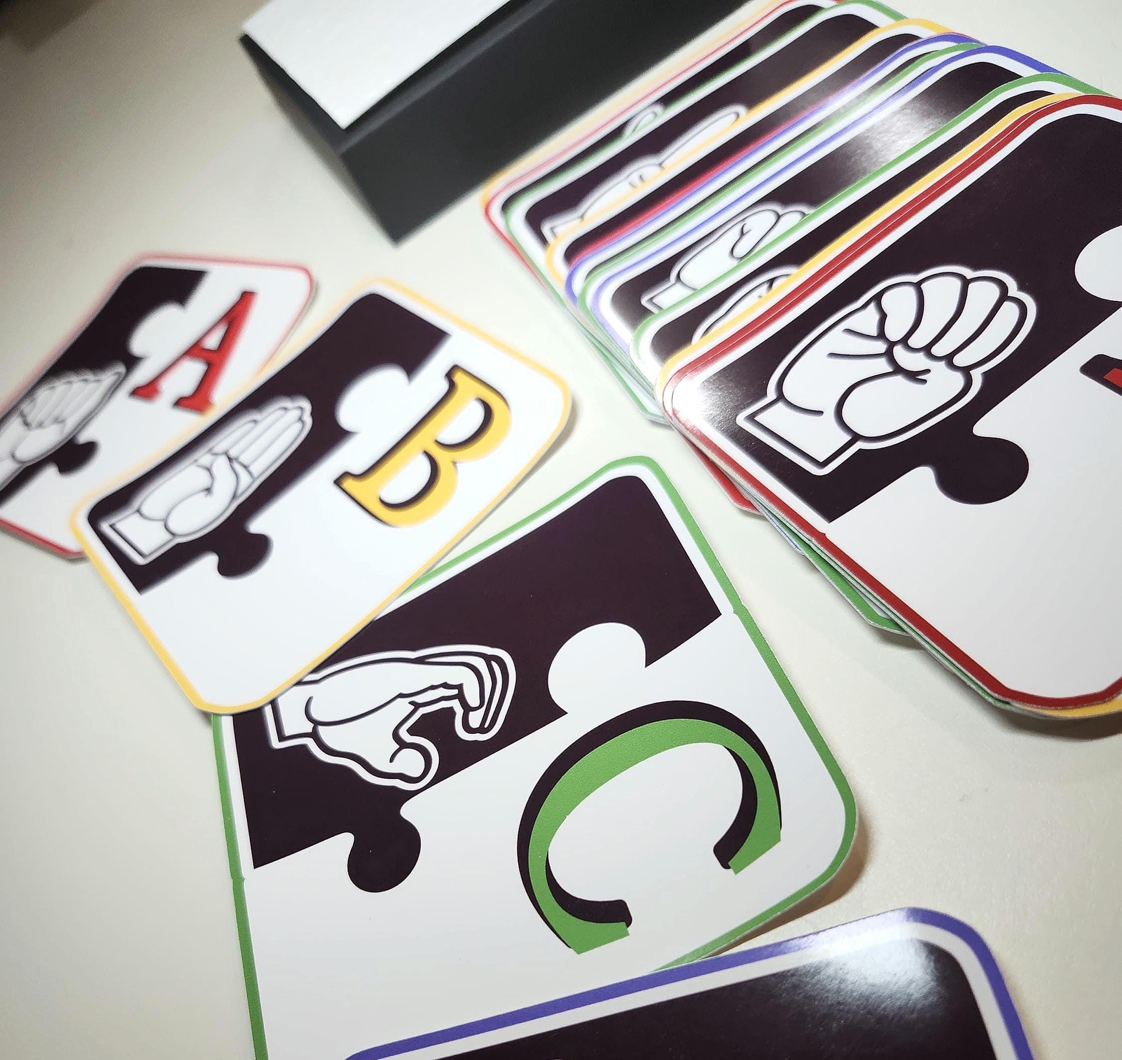 ASL Flashcards: American Sign Language Alphabet Learning Cards. Memory ...