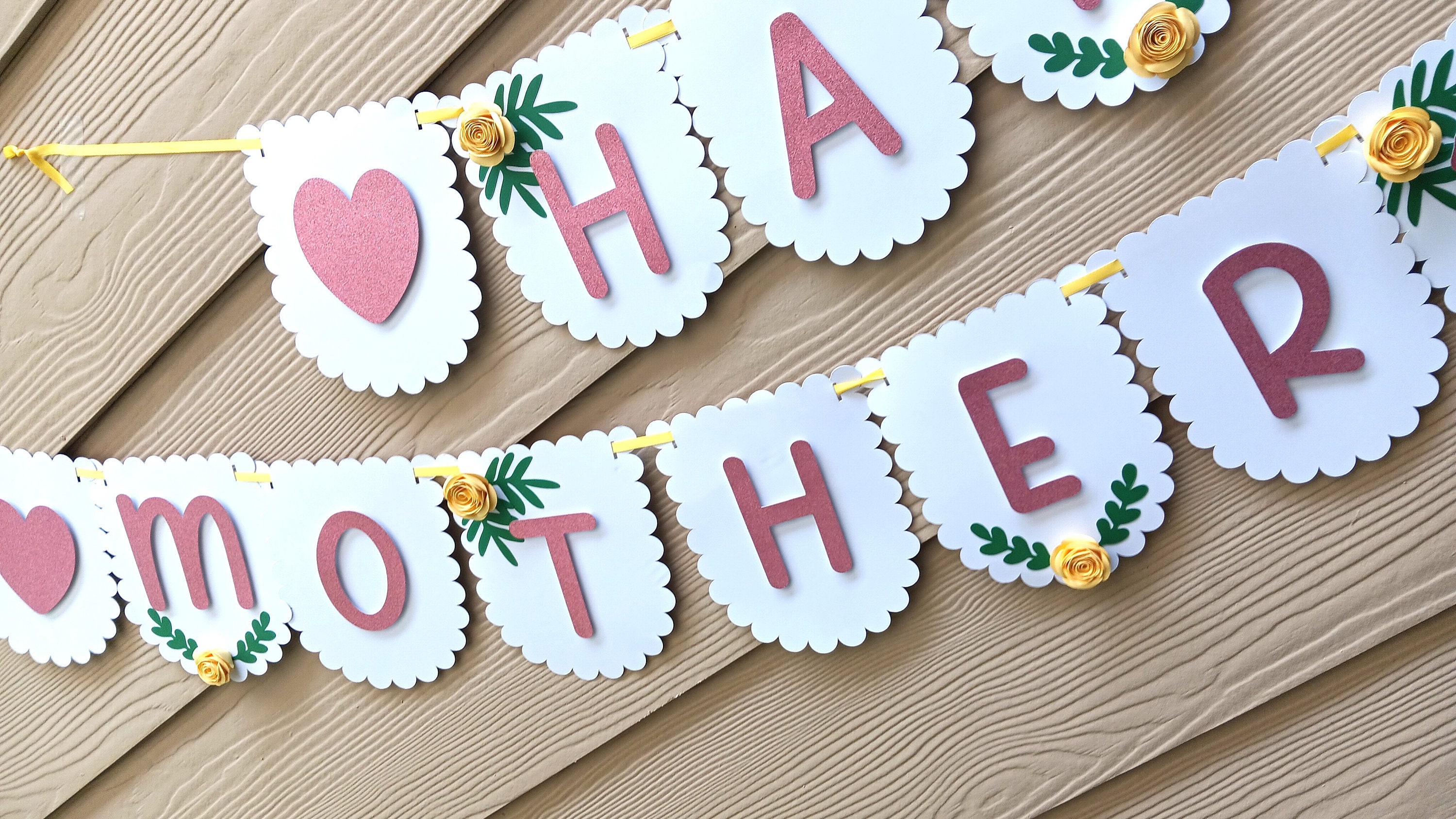 Muffins With Mom Banner: Glitter Cardstock Mother's Day Decor. Mom's ...