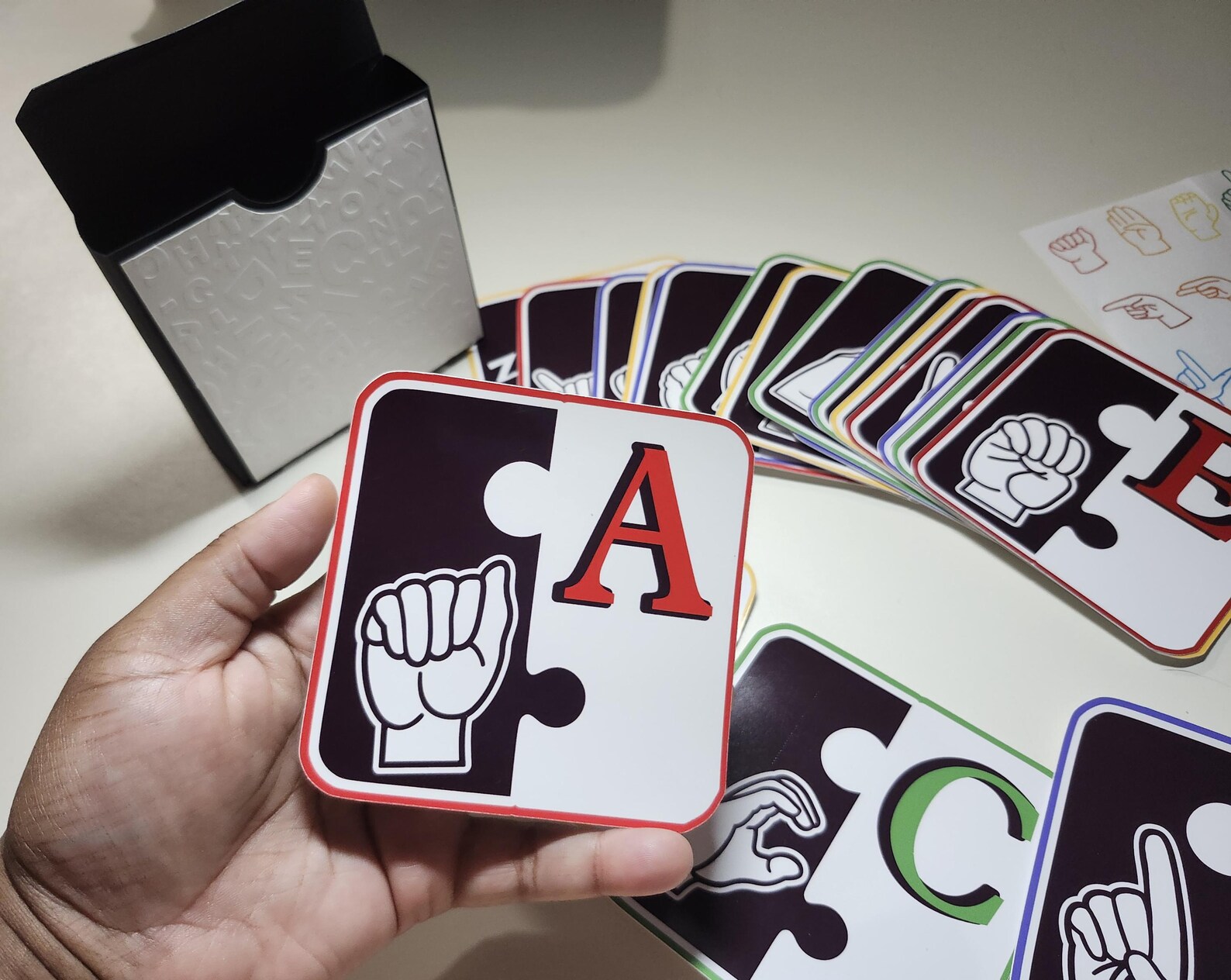 ASL Flashcards: American Sign Language Alphabet Learning Cards. Memory ...