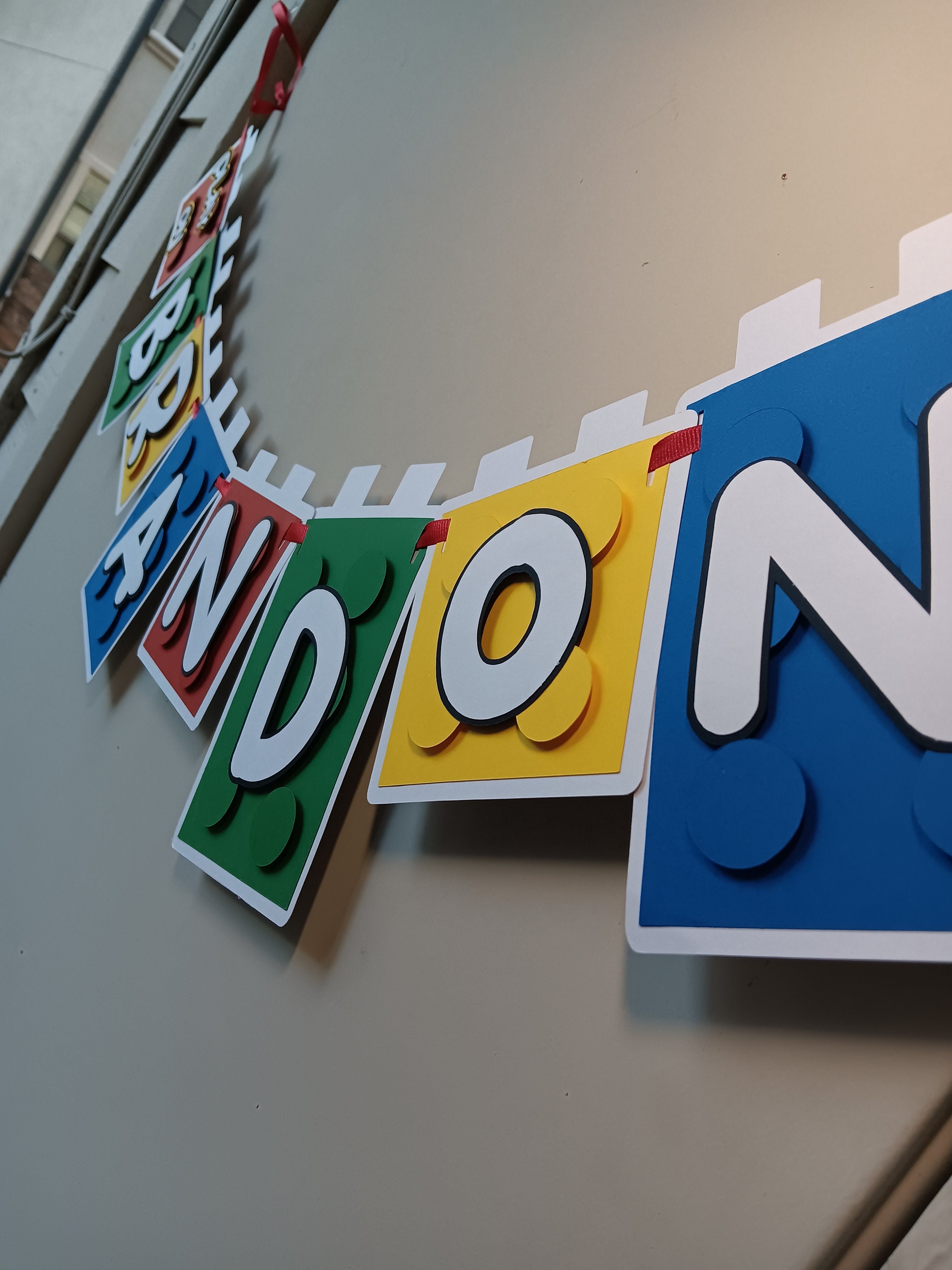 Colorful Building Block Birthday Banner. Building Block Party. Playroom ...