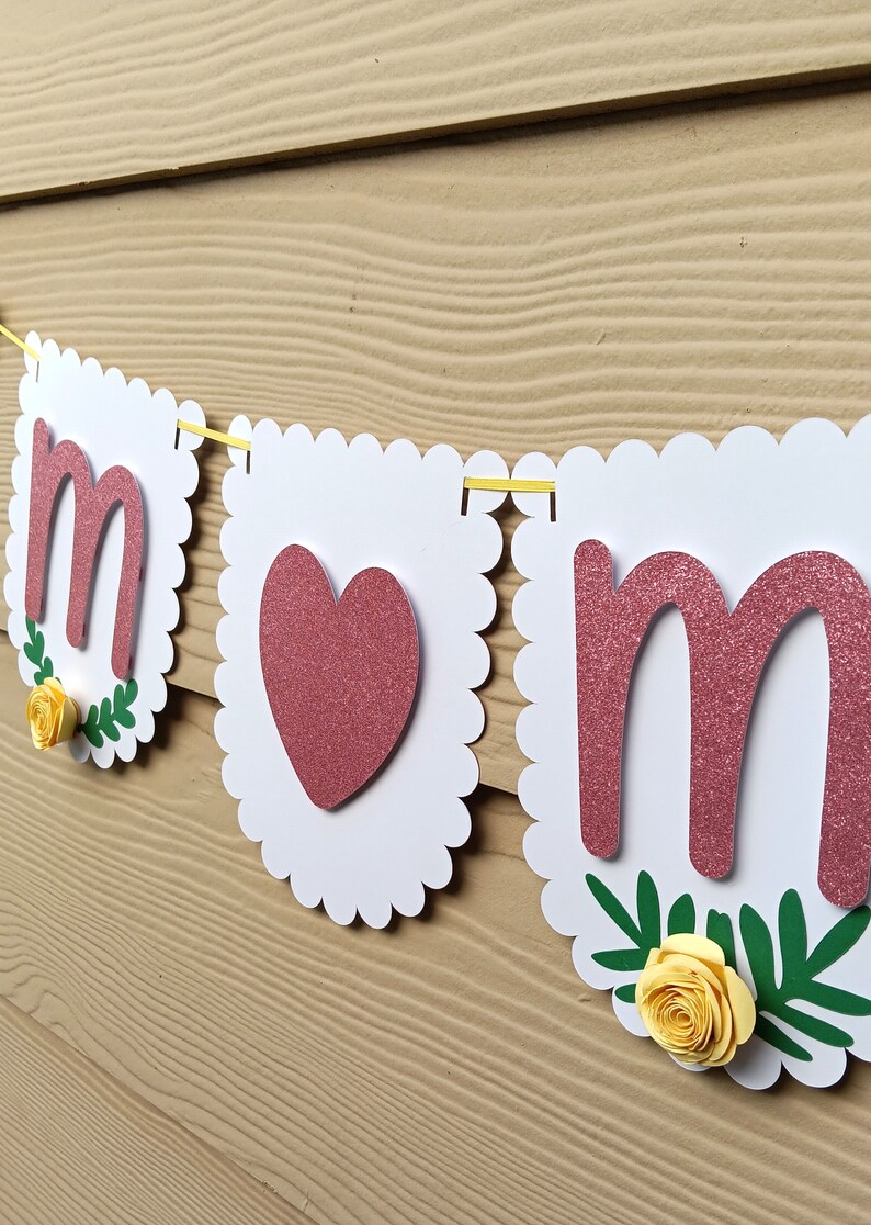Muffins With Mom Banner: Glitter Cardstock Mother's Day Decor. Mom's ...