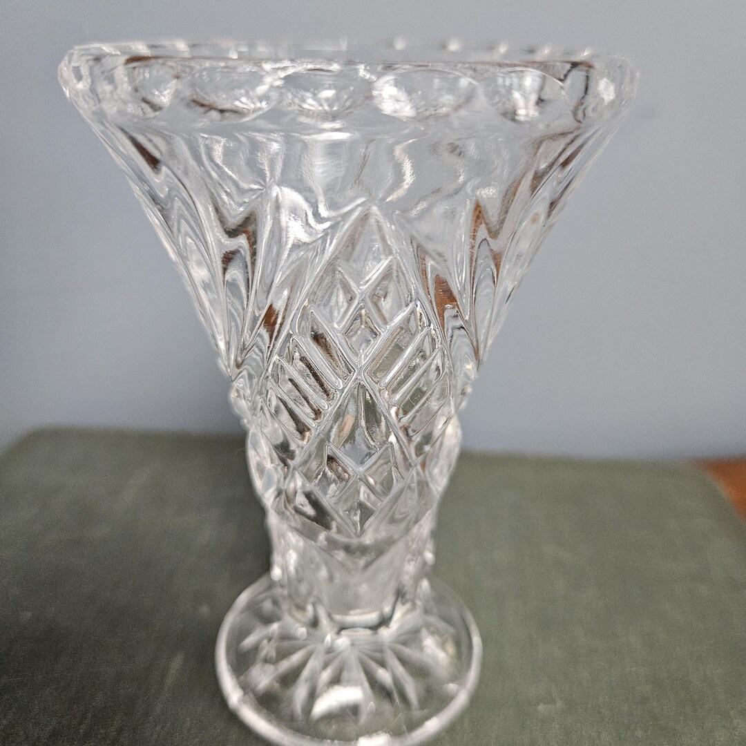 Vintage 1930s Stuart Crystal Trumpet Vase - Etsy