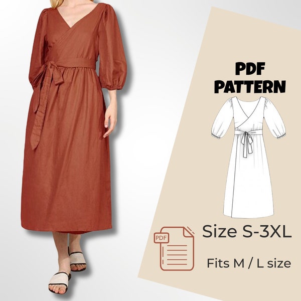 Wrap Dress Pattern - Etsy